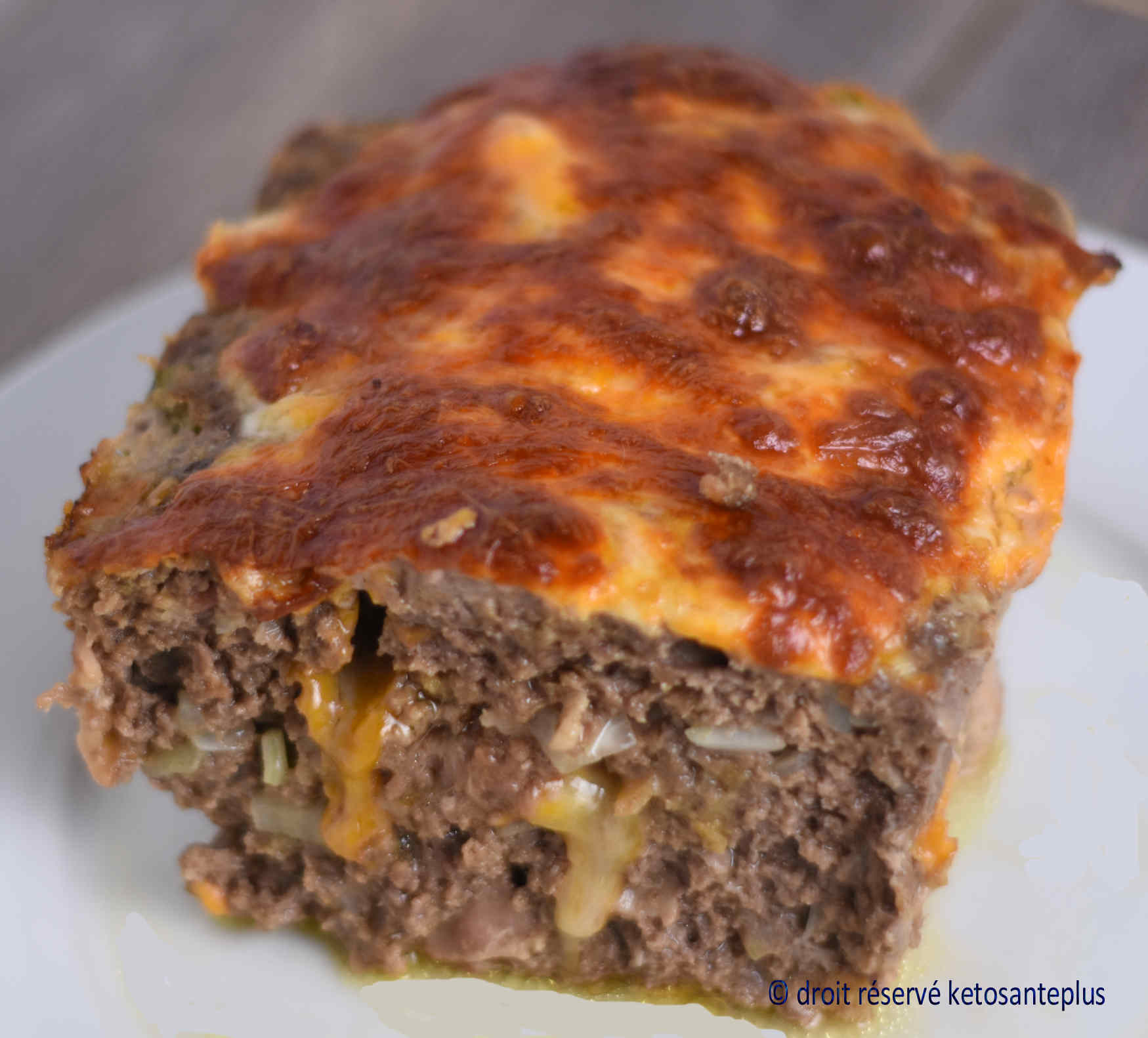Pain de viande cheeseburger keto / cétogène / sans gluten